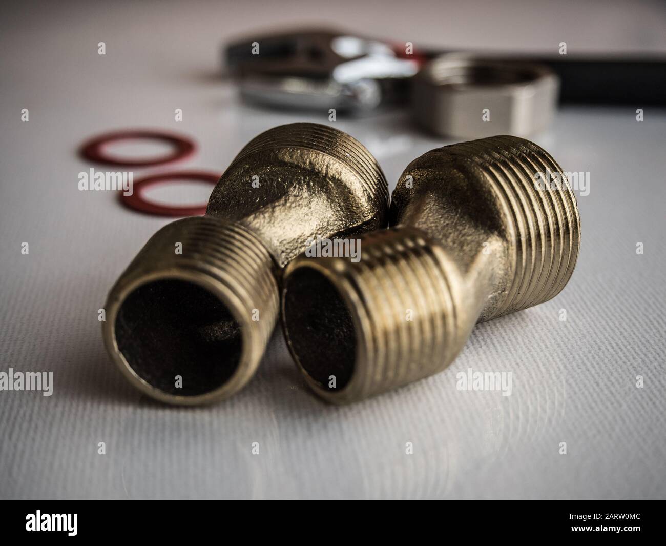Wall mixer connector eccentric faucet fitting Stock Photo - Alamy
