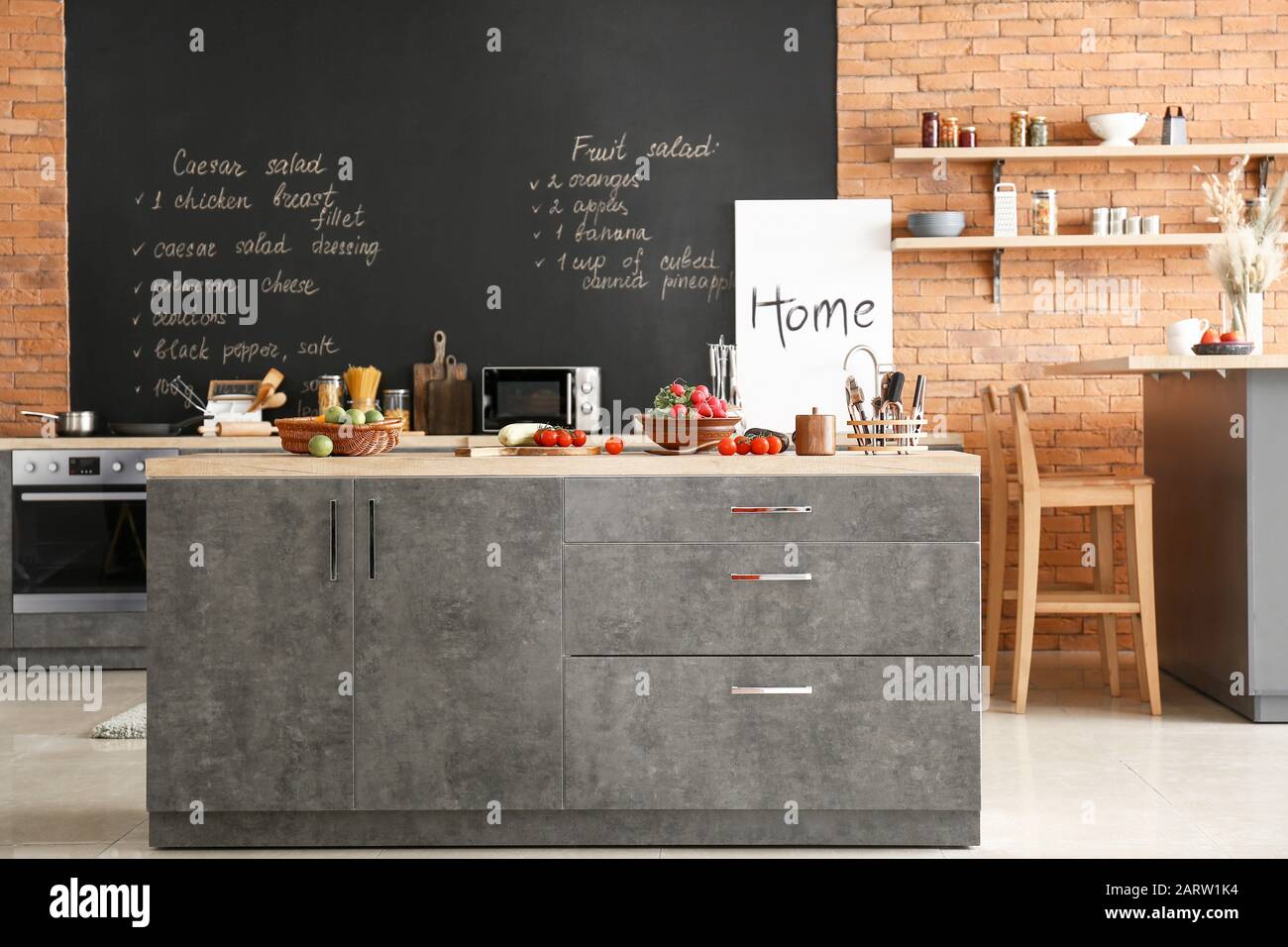 Interior of beautiful modern kitchen Stock Photo - Alamy