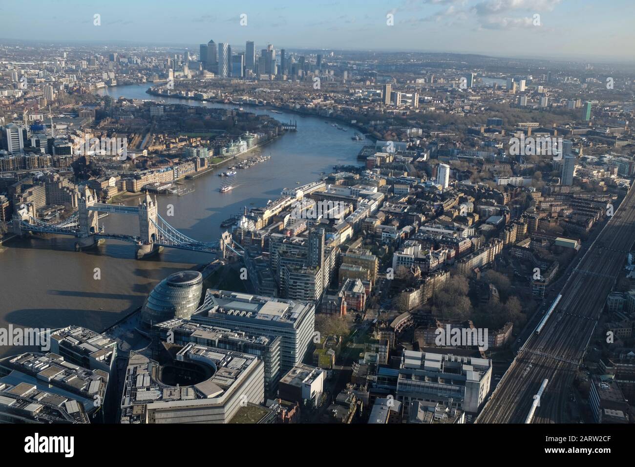 Aerial view of the City of London, from The Shard Viewing Platform ...