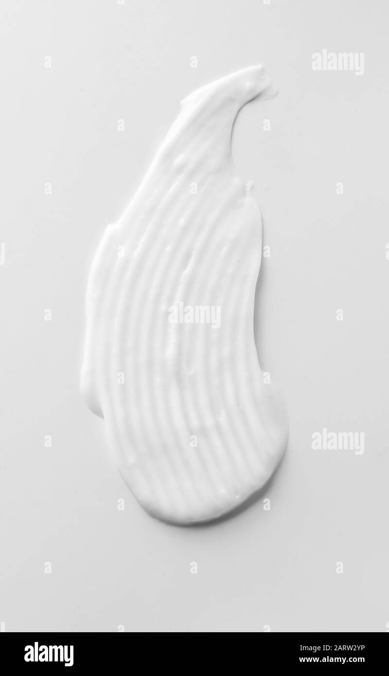 Natural cream on white background Stock Photo - Alamy