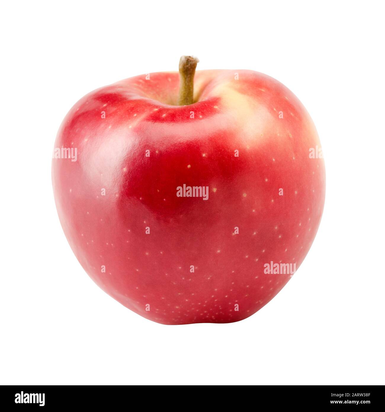 Single Red Apple Isolated On White Background CloseUp Stock Photo - Alamy