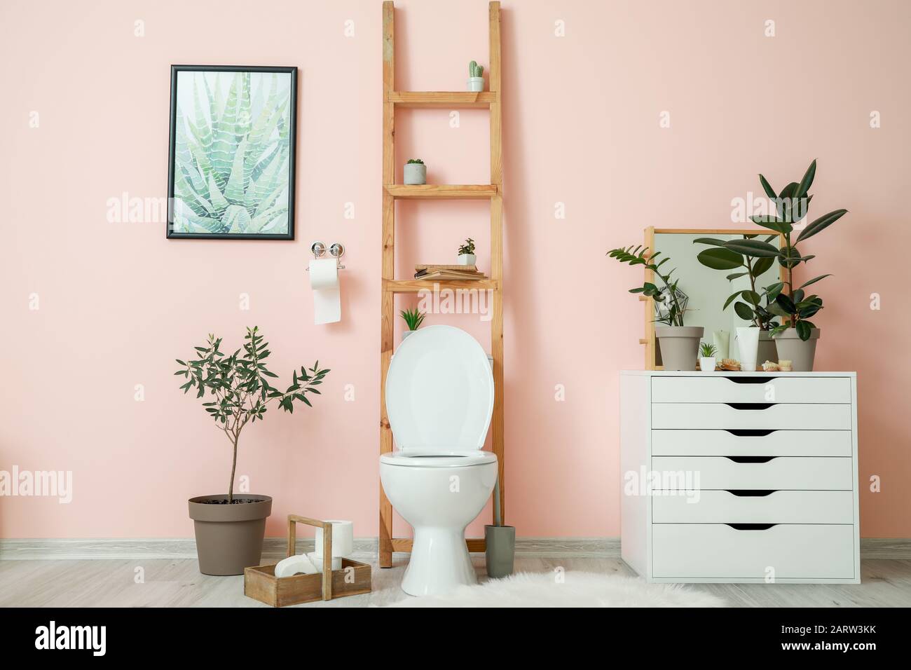 Interior of modern comfortable restroom Stock Photo - Alamy