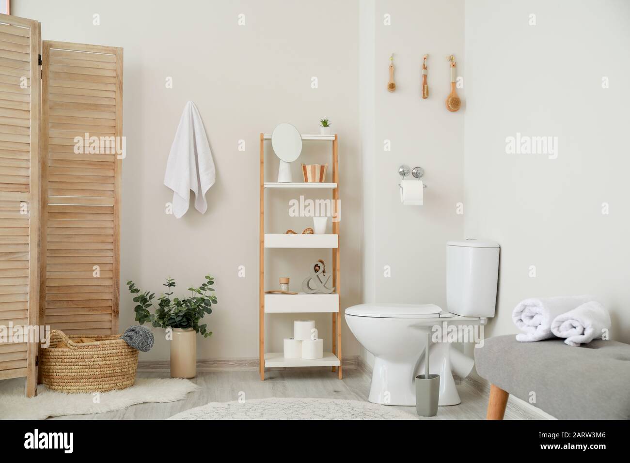 Interior of modern comfortable restroom Stock Photo - Alamy