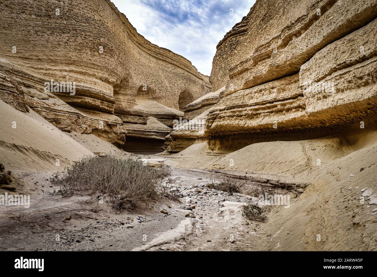 Weathered rock formations in the Canyon de los Perdidos. Nazca Desert ...
