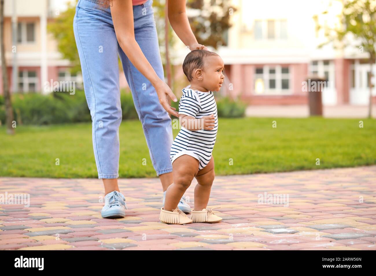 African American Toddler Walking