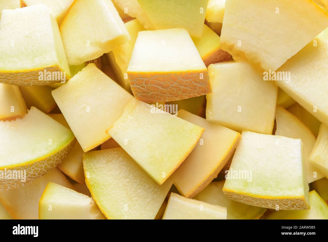 Pieces of fresh melon, top view Stock Photo - Alamy