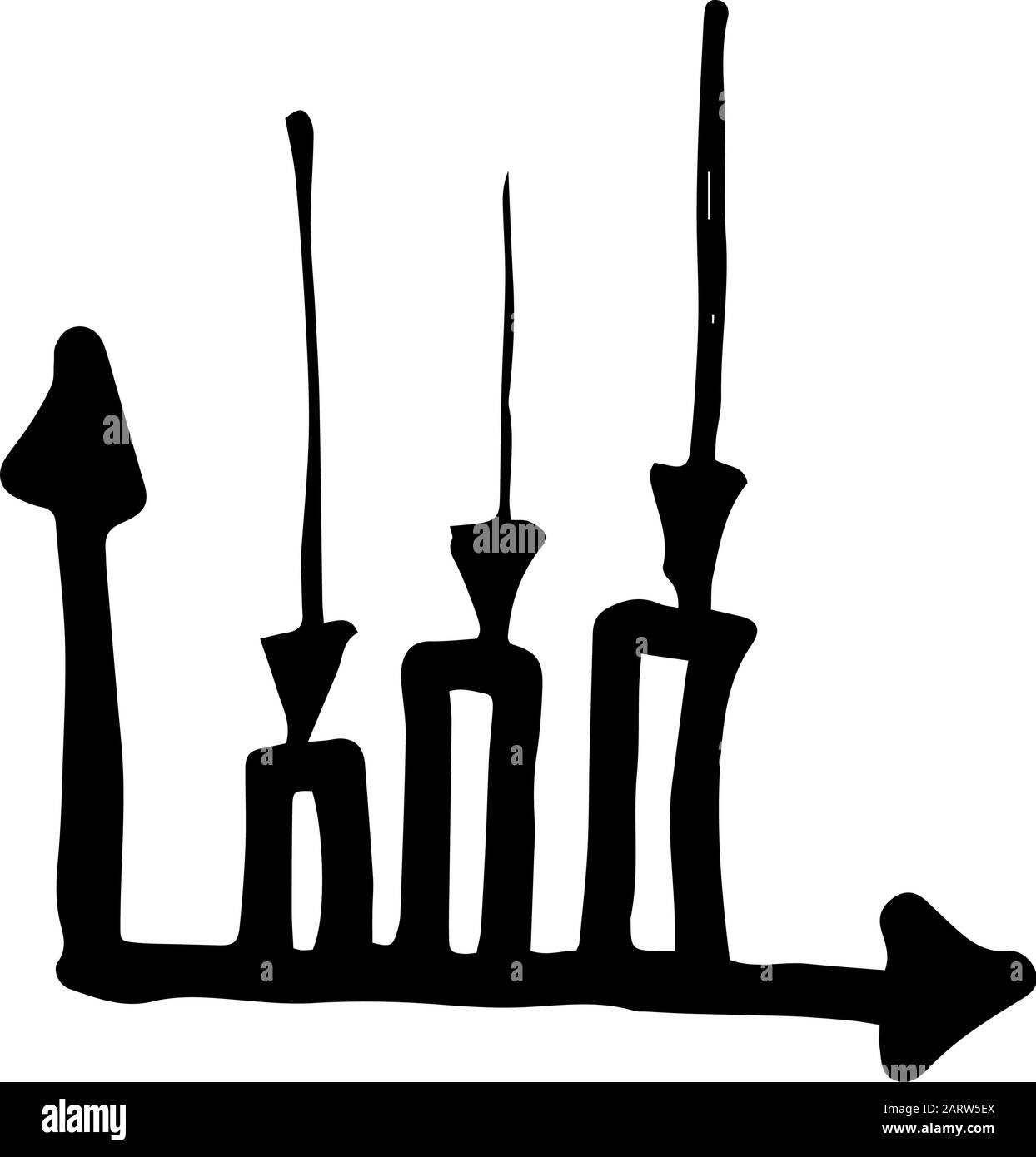 Growth chart of your business. Vector outline illustration. Scheme for ...