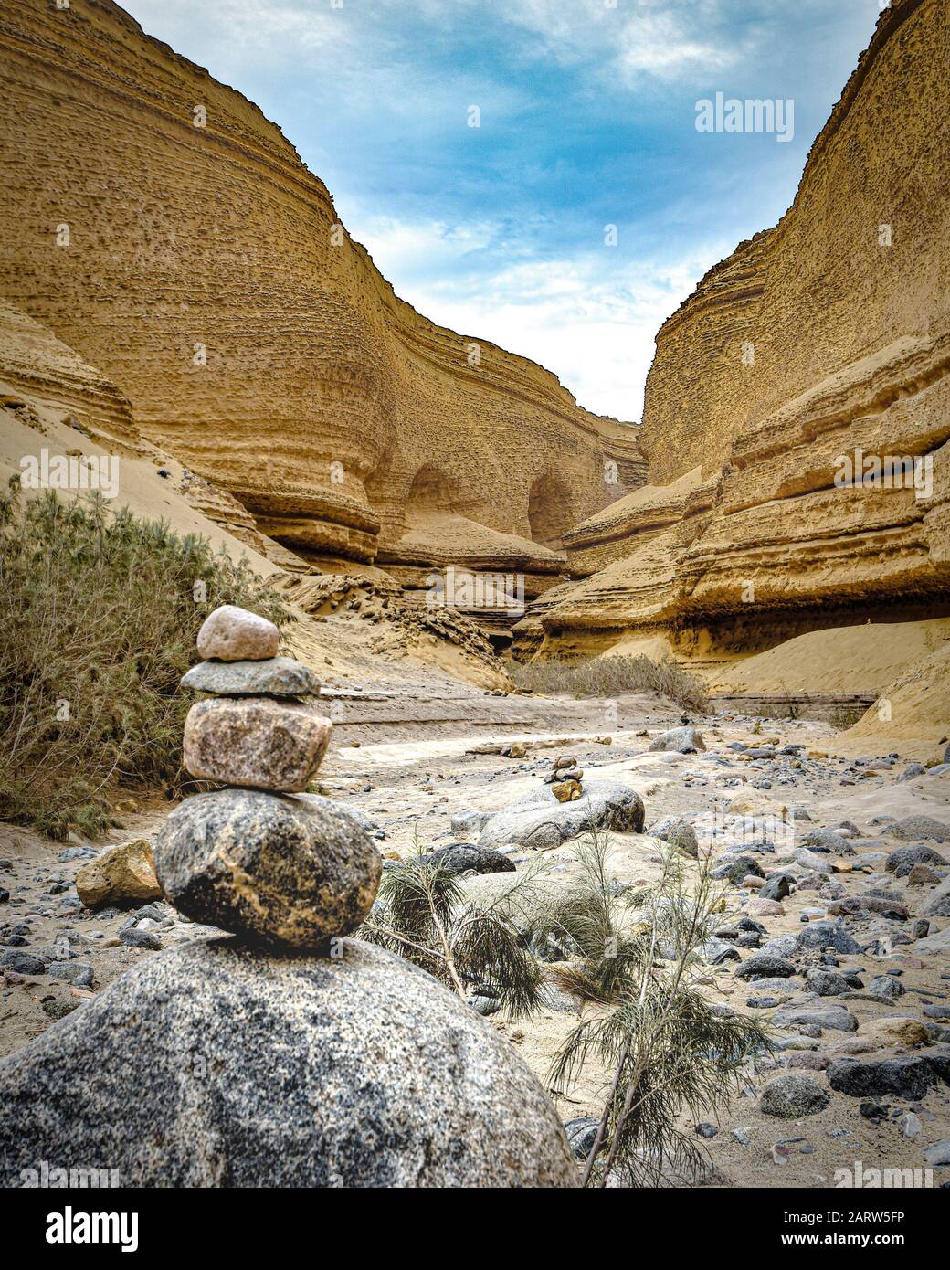 Weathered rock formations in the Canyon de los Perdidos. Nazca Desert ...