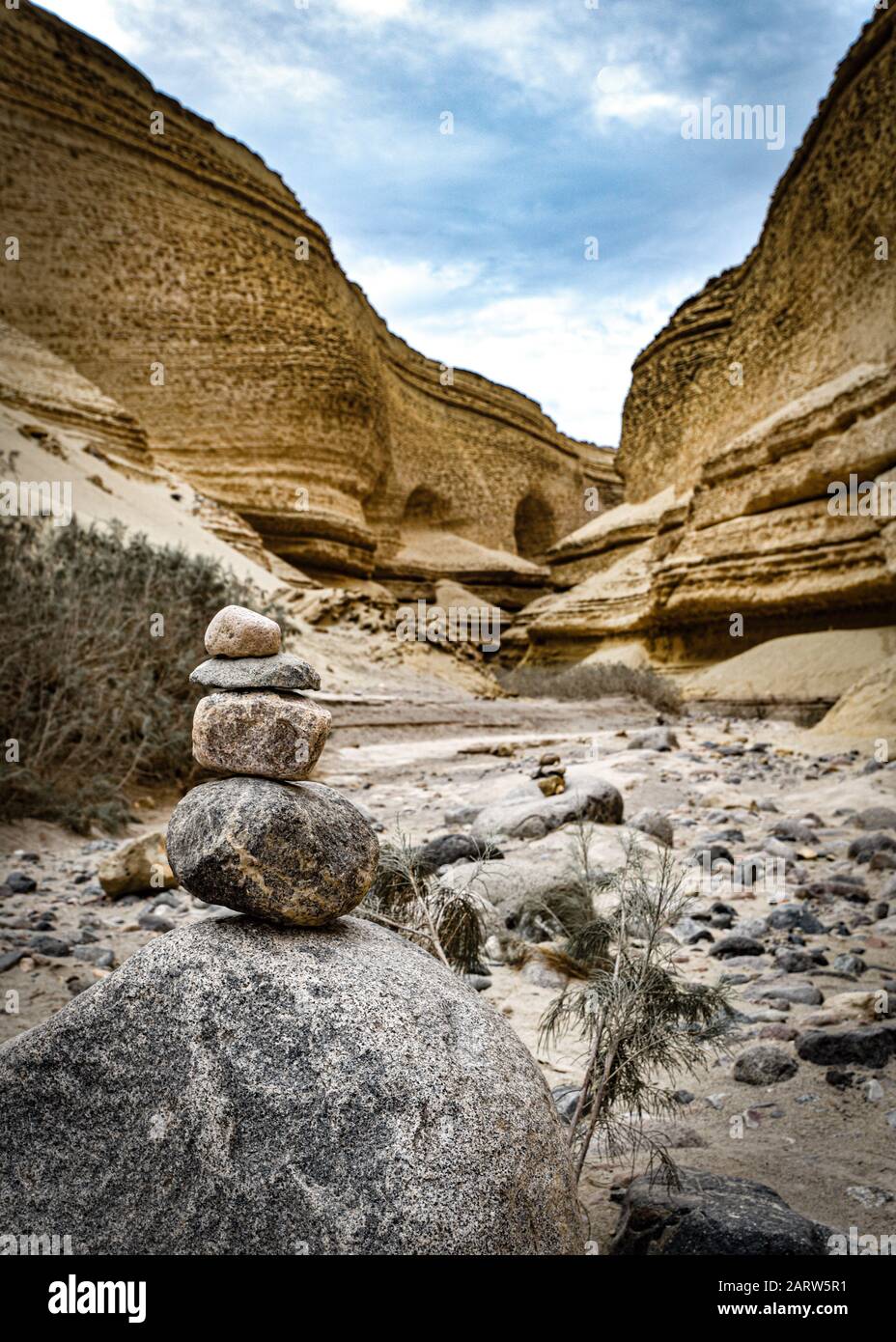 Weathered rock formations in the Canyon de los Perdidos. Nazca Desert ...