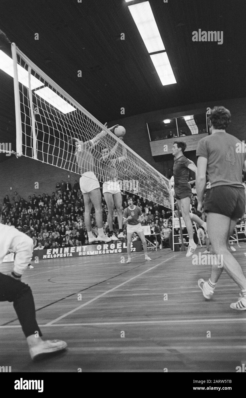 Volleyball match block-AMVJ game moments Date: November 23, 1968 ...