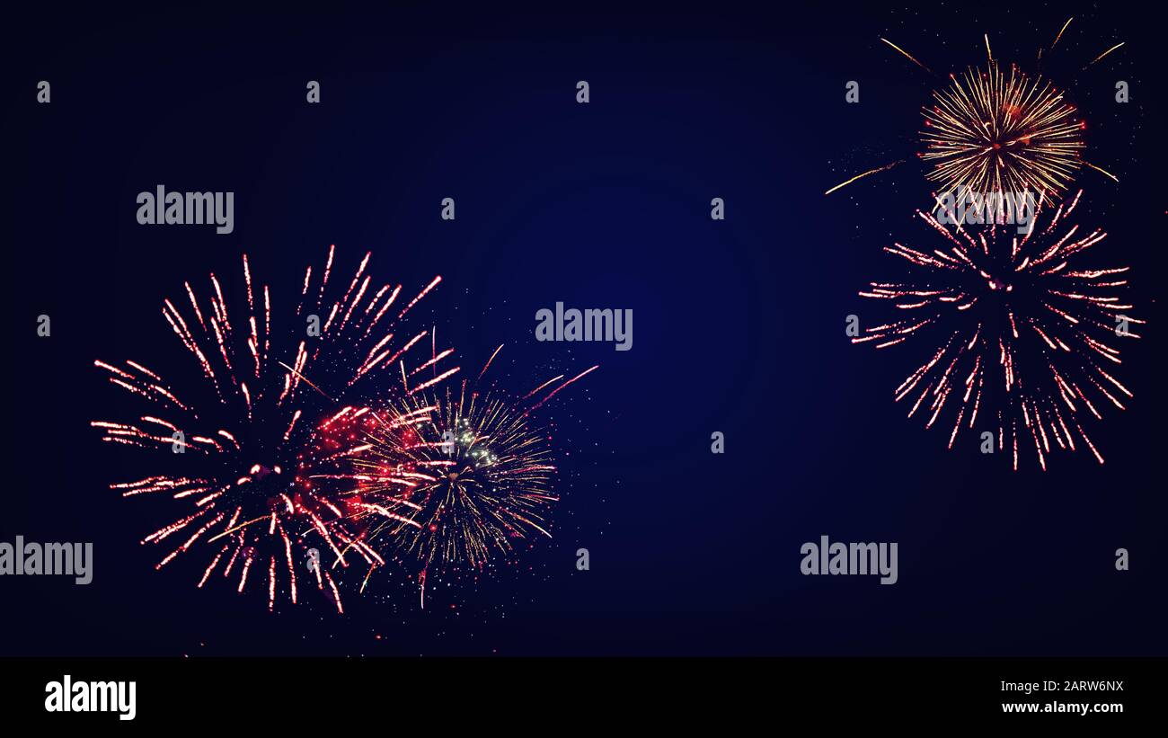 Abstract color fireworks display on dark sky background Stock Photo - Alamy