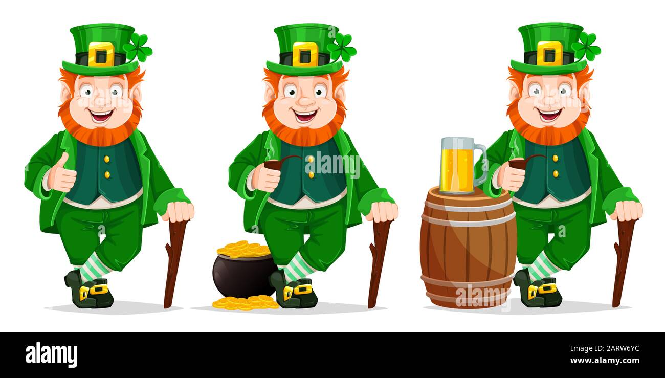 Stock vector Leprechaun cartoon character. Happy St Patrick's day ...