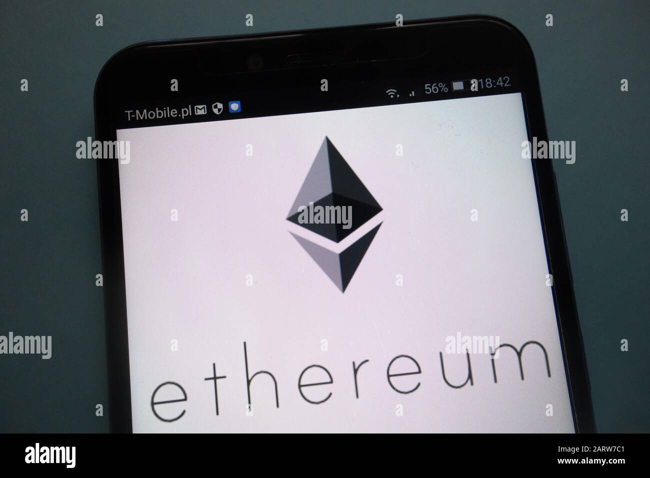 Ethereum cryptocurrency logo on a smartphone Stock Photo - Alamy