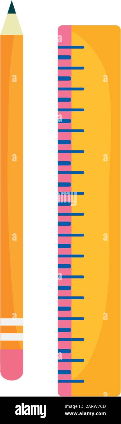 back to school education wooden pencil and ruler geometric measure ...