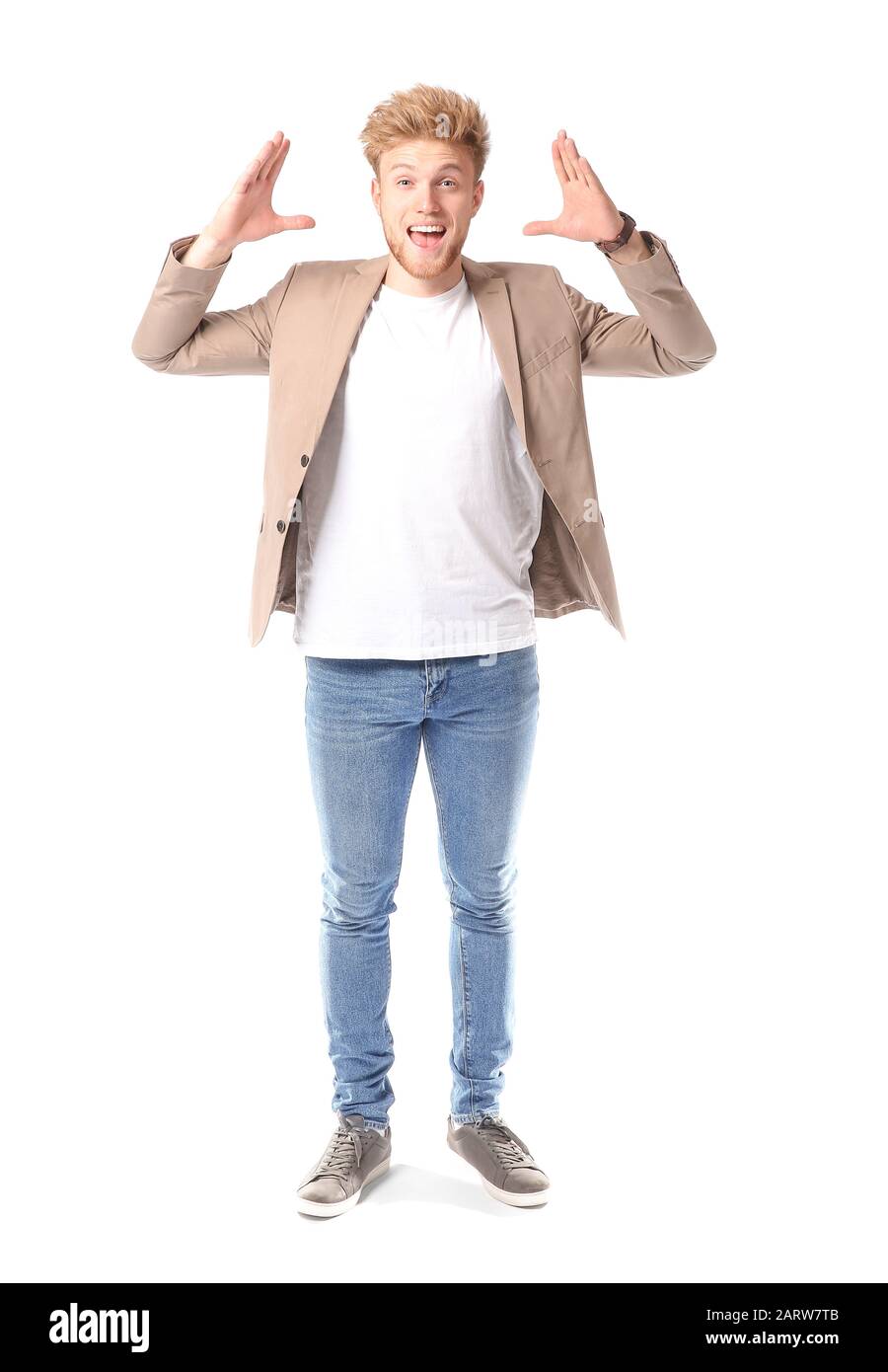 Portrait emotional happy surprised Cut Out Stock Images & Pictures - Alamy