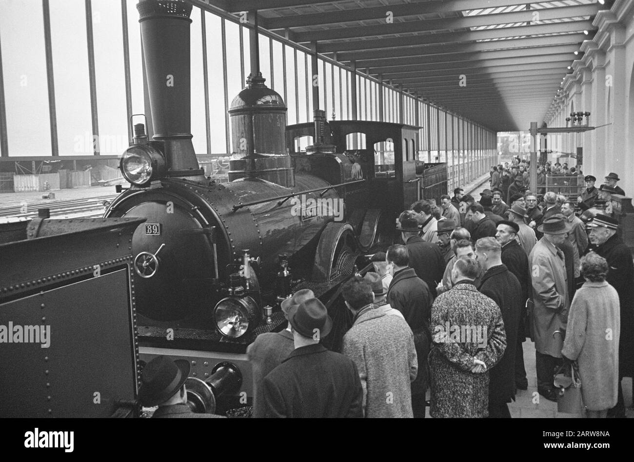 Steam locomotive Nestor from 1882 in Railway Museum in Utrecht, driving ...