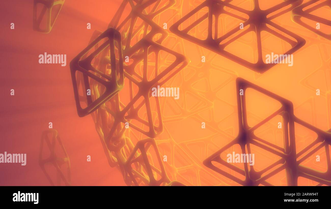 Abstract 3d rendering concept of high poly sphere with chaotic mesh ...