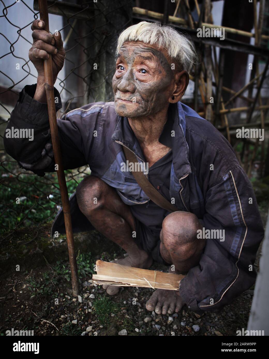 Konyak Tribe Headhunter Nagaland India Stock Photo - Alamy