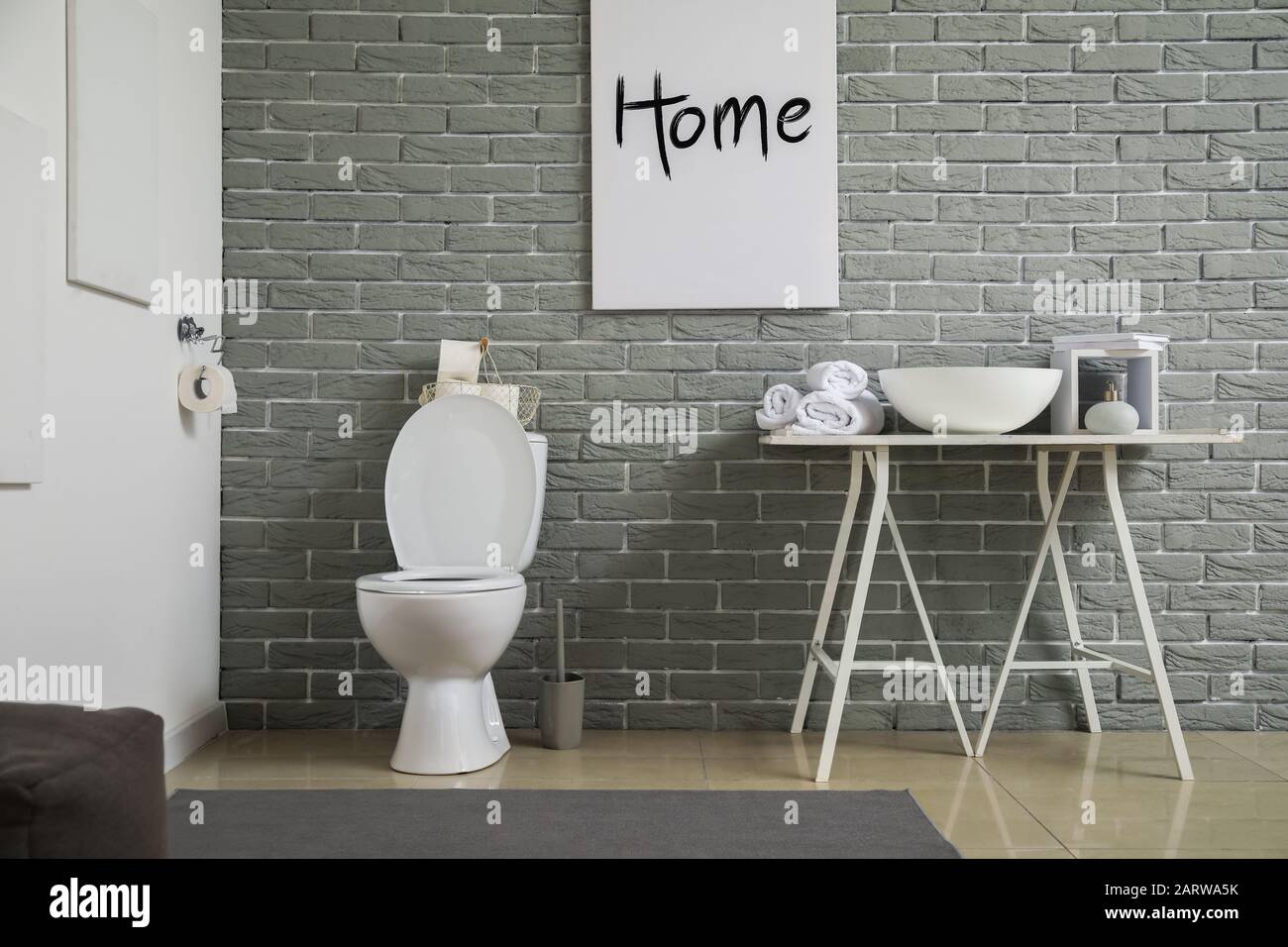 Interior of clean modern bathroom Stock Photo - Alamy