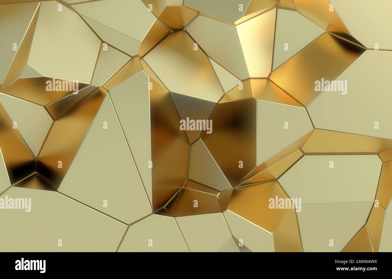 3d render, golden modern shattered wall texture, random clusters ...