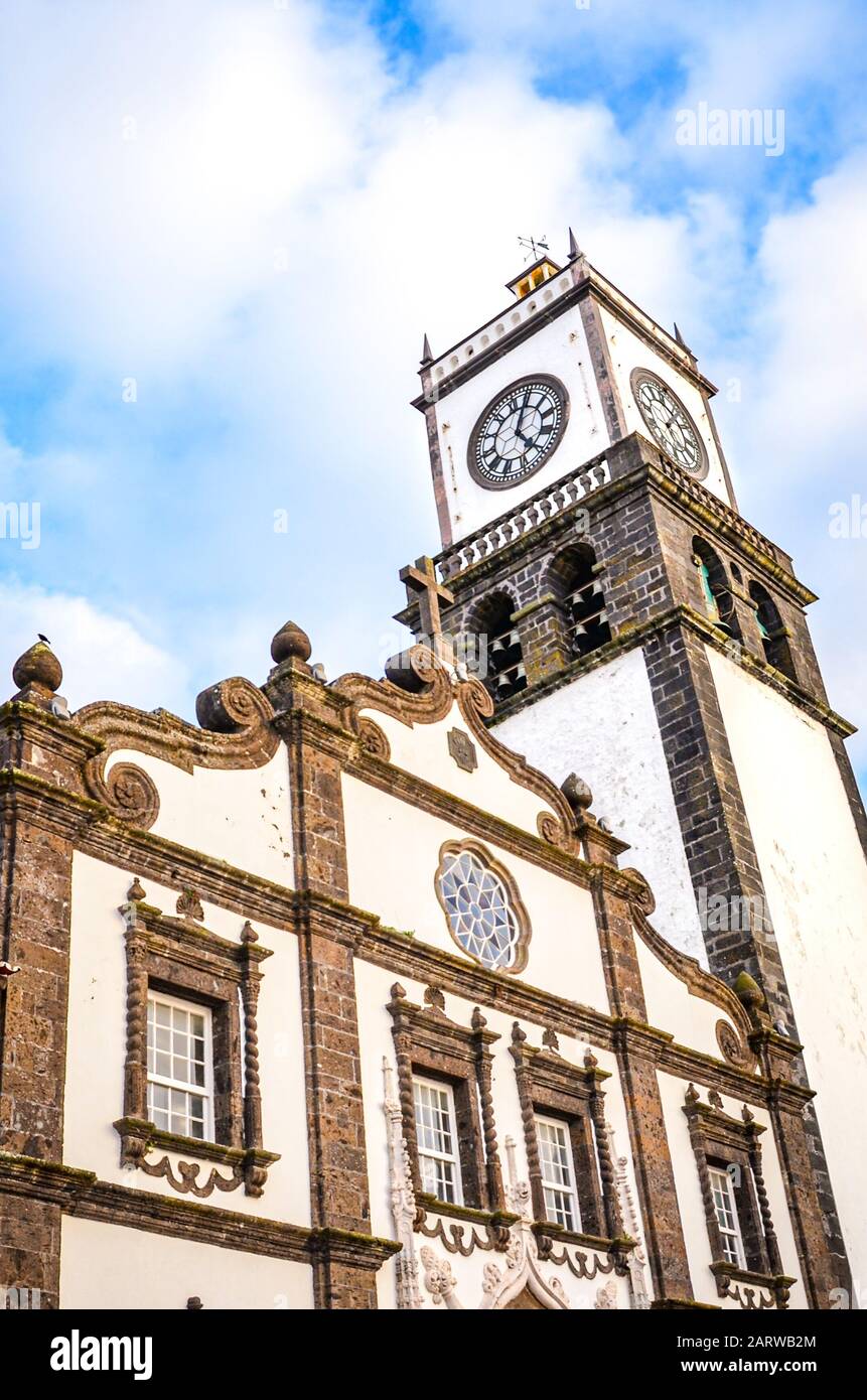 The outdoor facade of St. Sebastian Church, Igreja Matriz de Sao ...