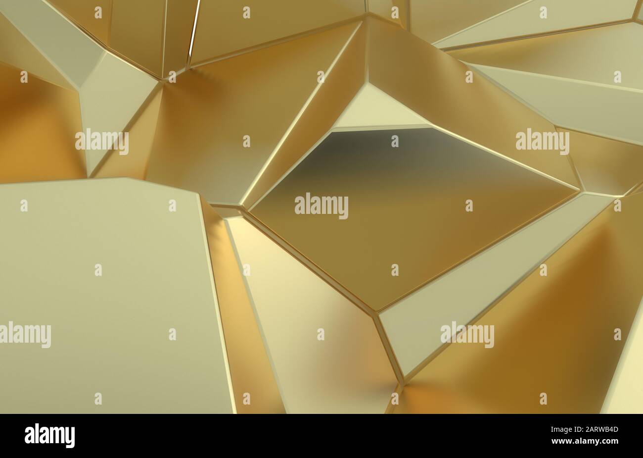 3d render, golden modern shattered wall texture, random clusters ...
