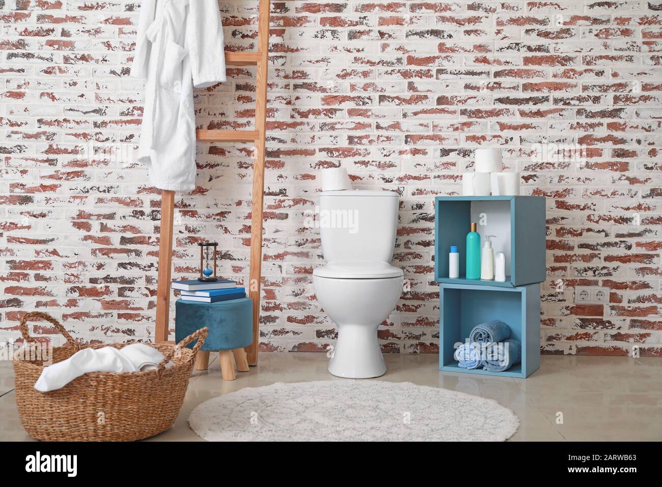 Interior of clean modern bathroom Stock Photo - Alamy