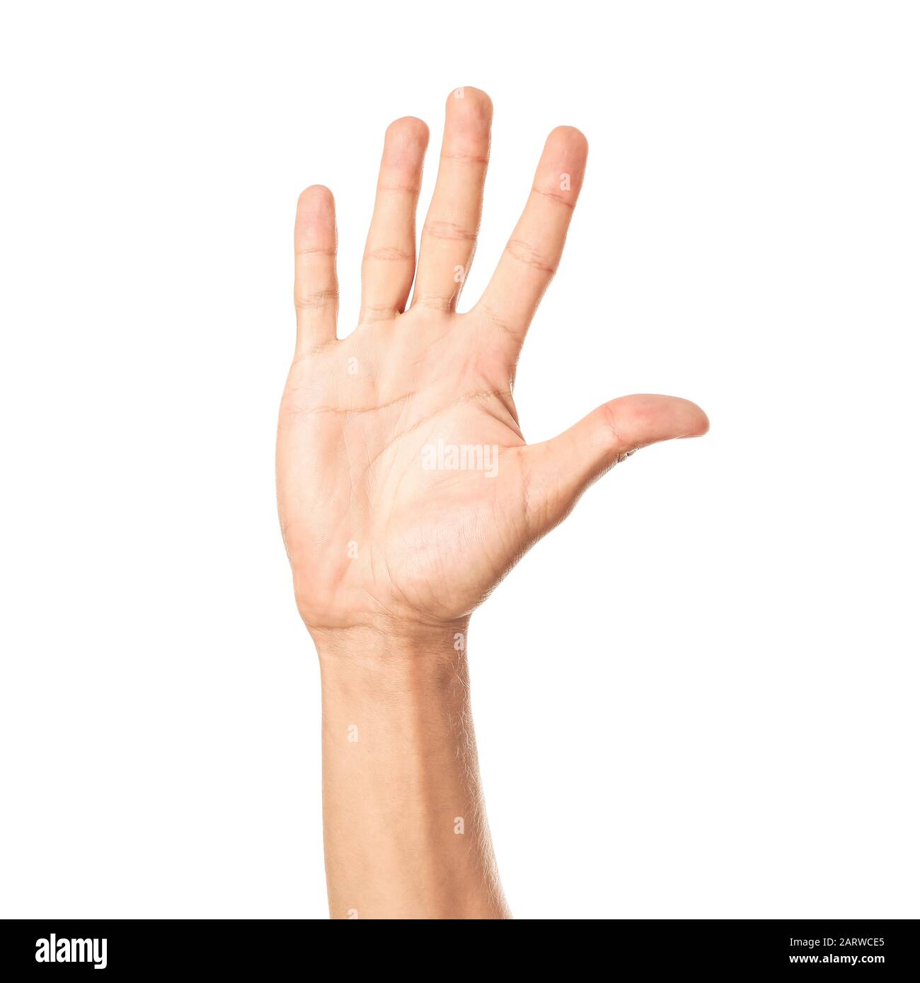 Person open palm waving hi-res stock photography and images - Alamy