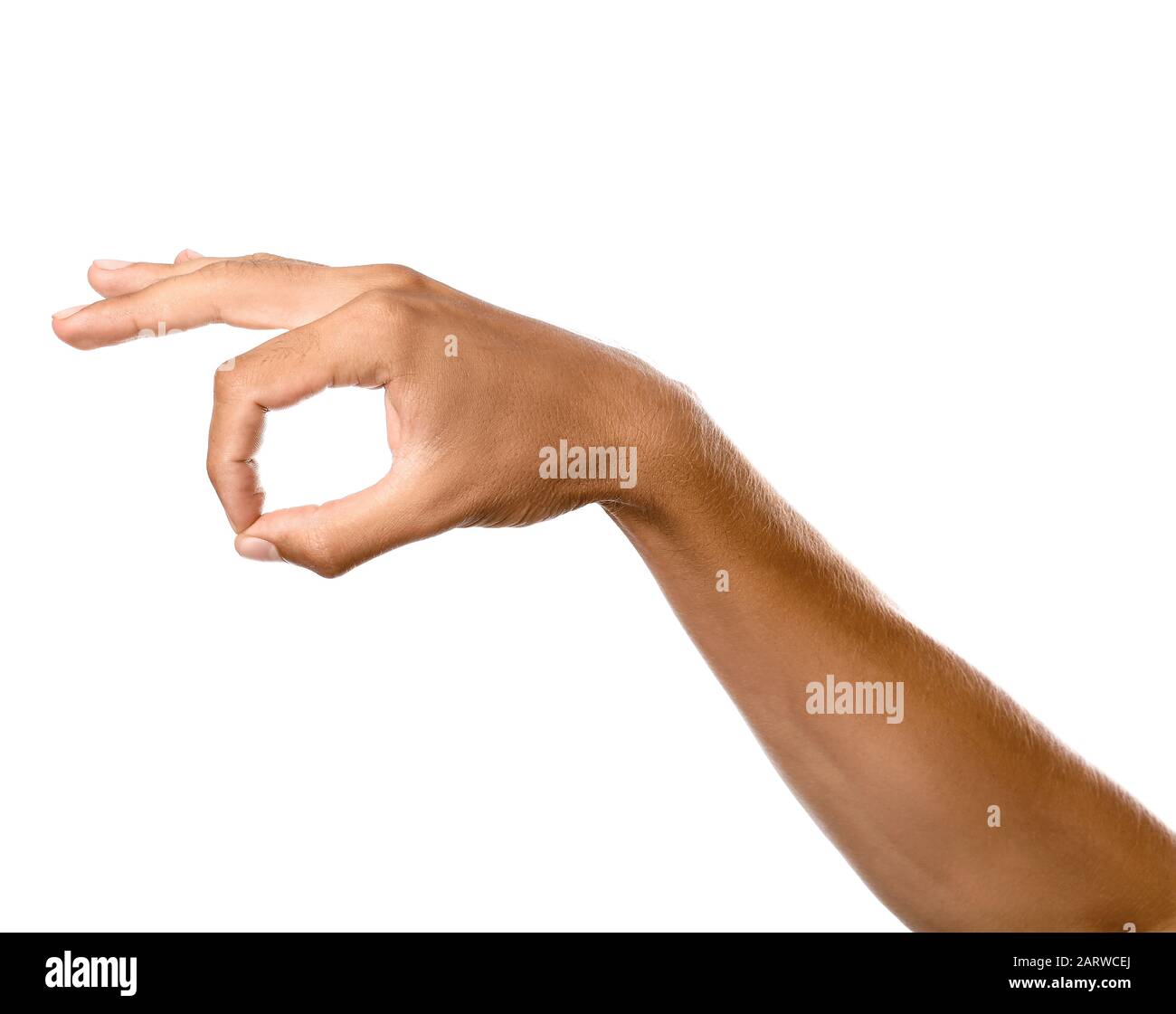 Male hand showing ok gesture hi-res stock photography and images - Alamy