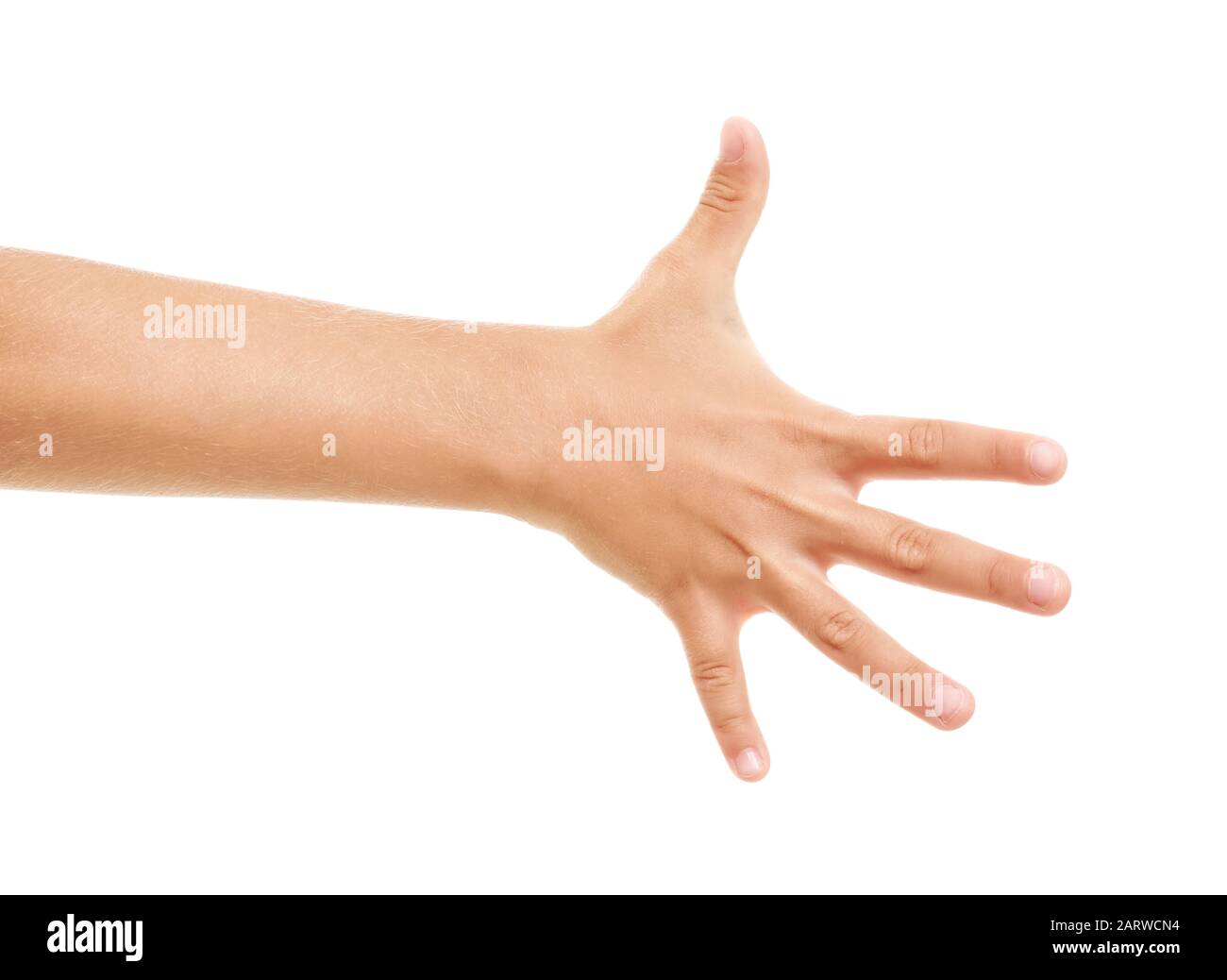 Child's hand on white background Stock Photo - Alamy