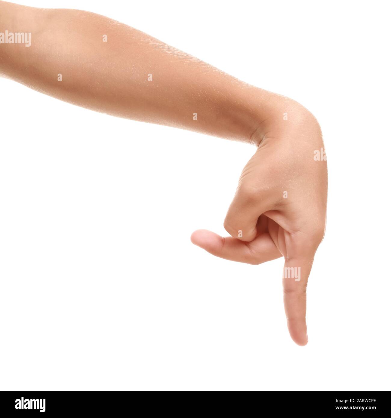 Child's hand imitating walking on white background Stock Photo - Alamy