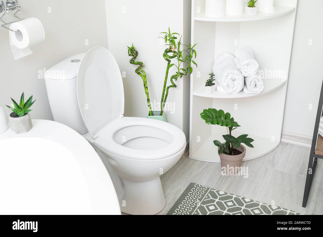 Interior of clean modern bathroom Stock Photo - Alamy