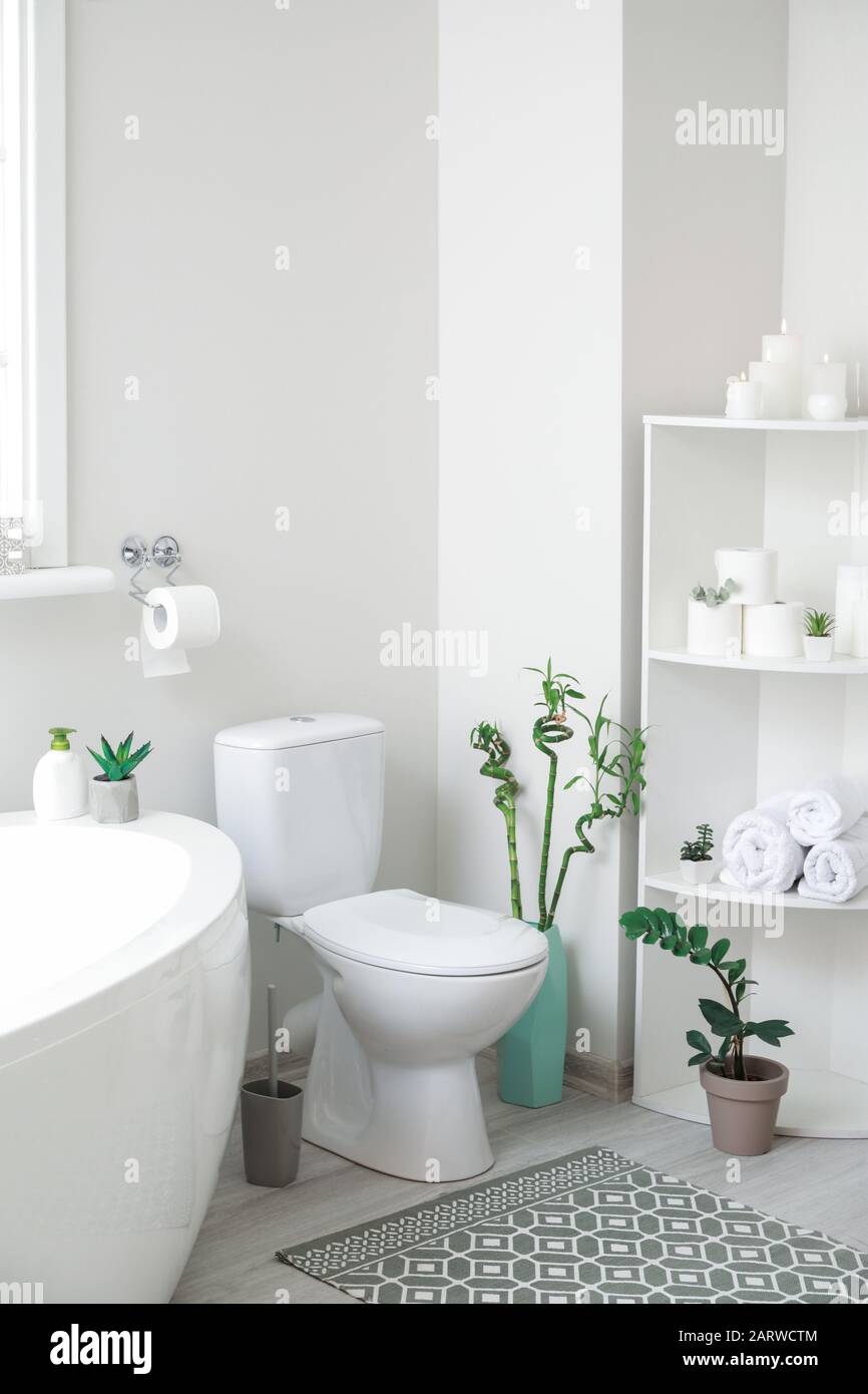 Interior of clean modern bathroom Stock Photo - Alamy