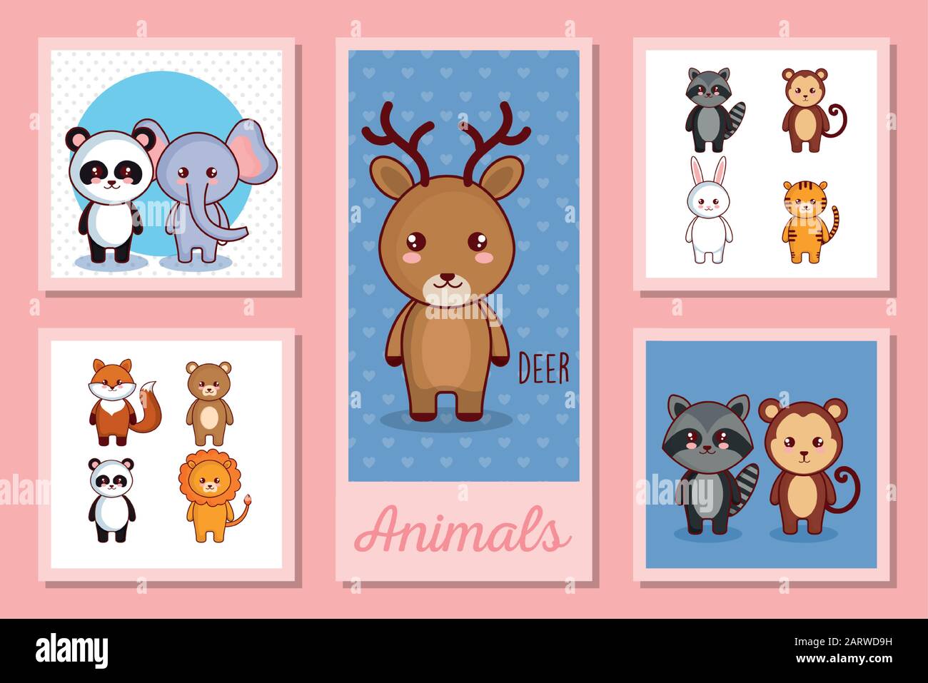 bundle designs of cute animals Stock Vector Image & Art - Alamy
