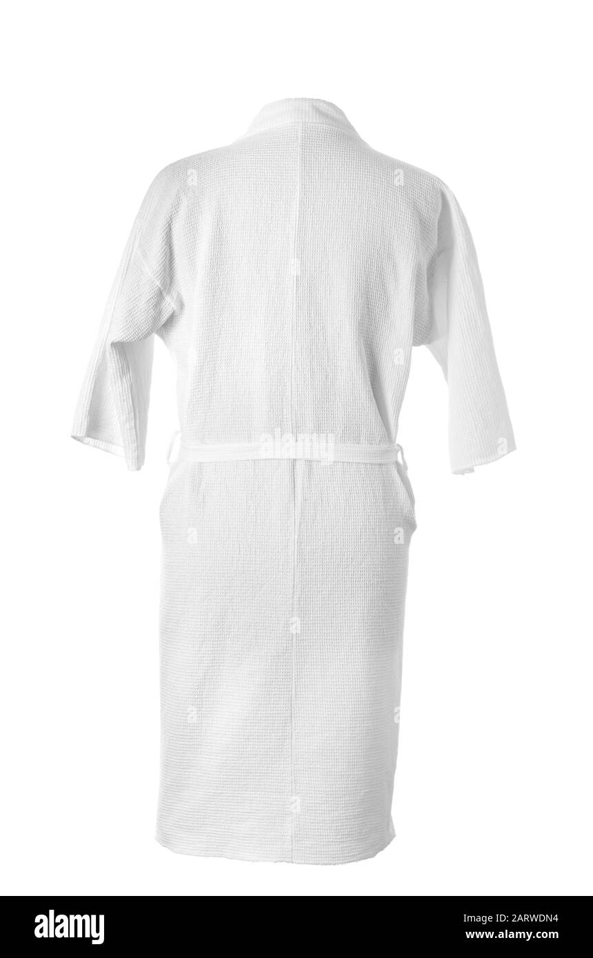 Soft bathrobe on white background Stock Photo - Alamy