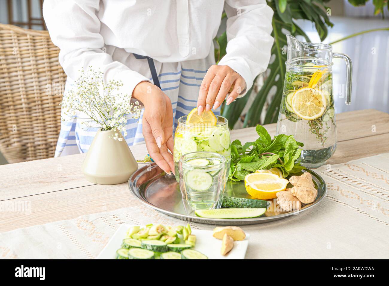 Woman jug healthy infused hi-res stock photography and images - Alamy