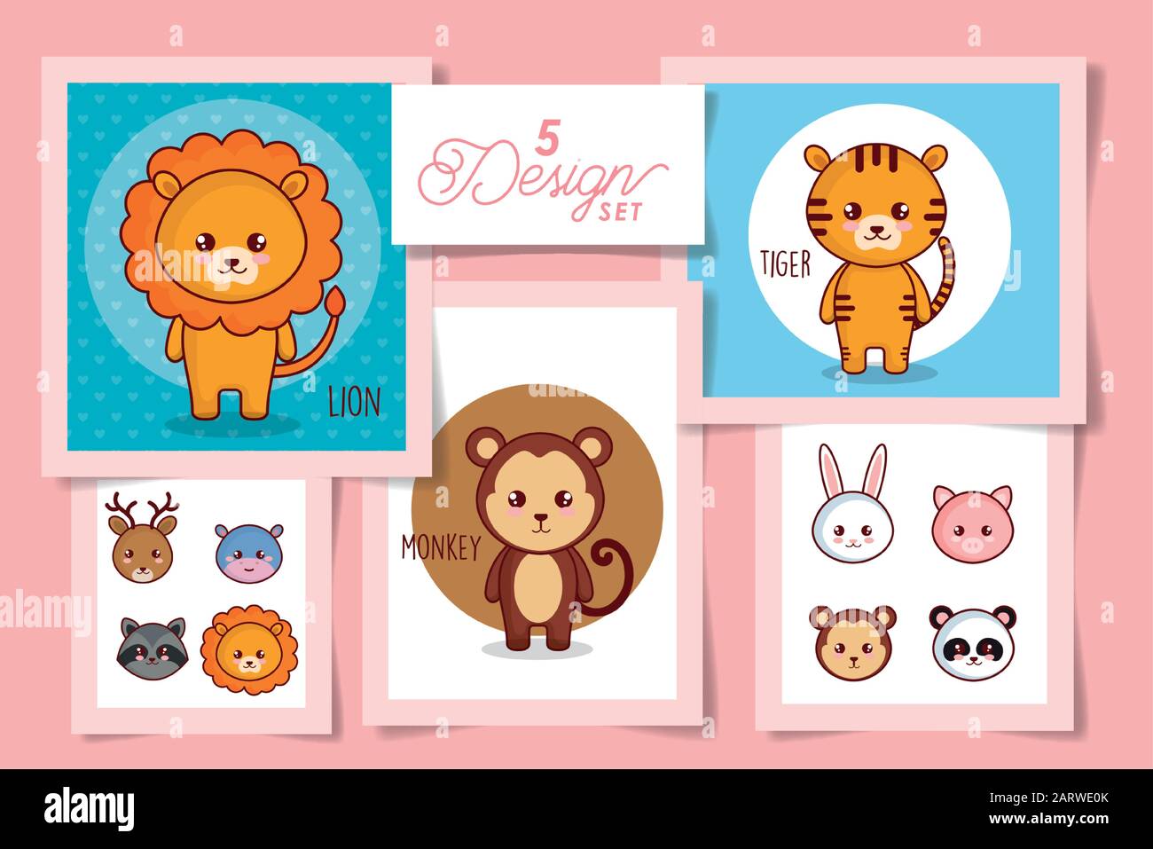 Are these five lion Stock Vector Images - Alamy