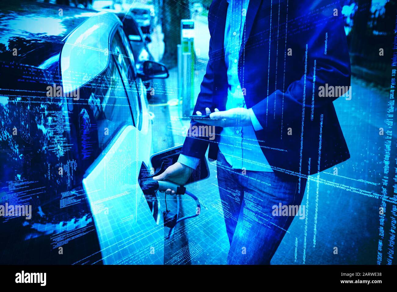 Composite image of illustration of virtual data Stock Photo - Alamy
