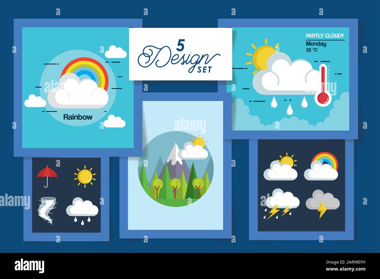 five designs of weather forecast Stock Vector Image & Art - Alamy