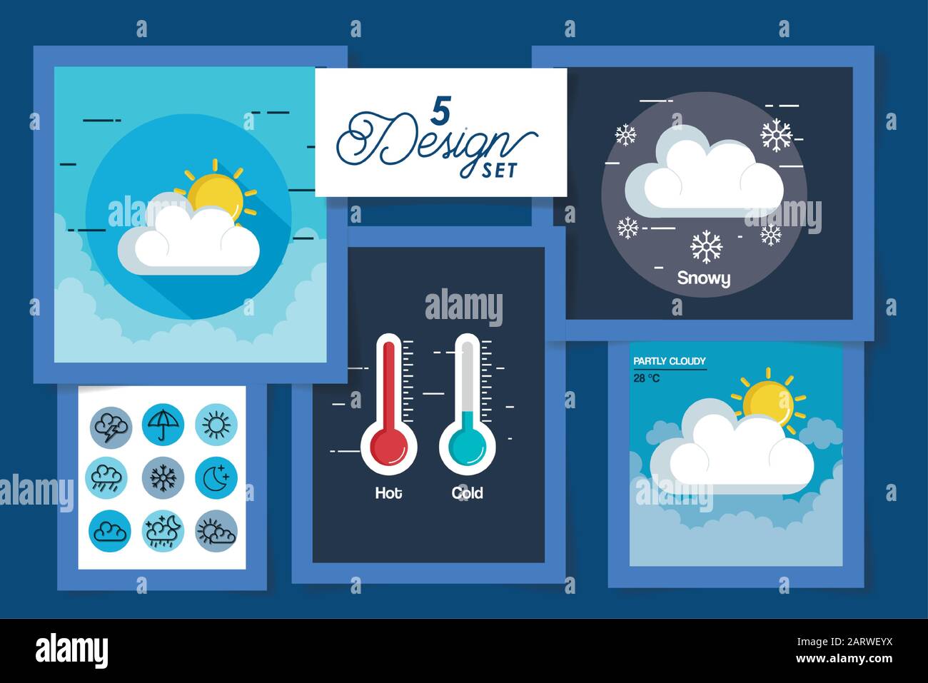 five designs of weather forecast Stock Vector Image & Art - Alamy