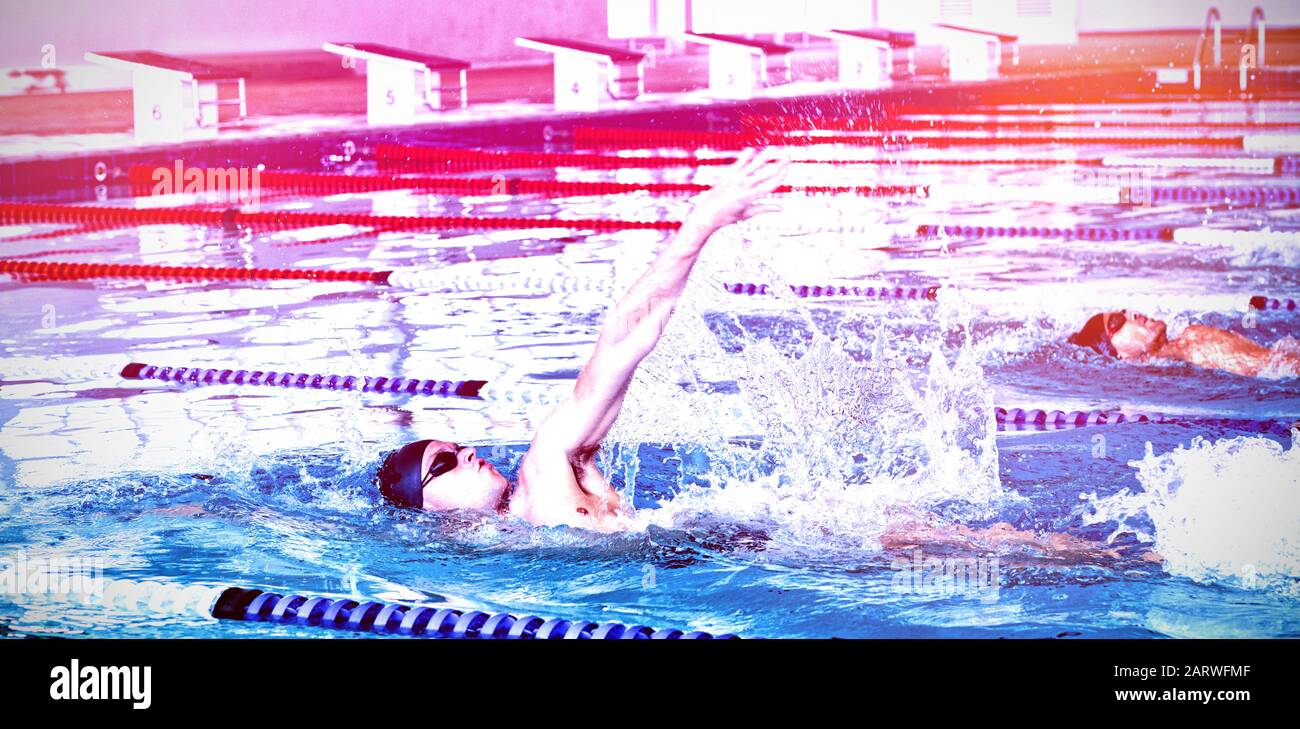 Swimmers swimming in the pool Stock Photo - Alamy