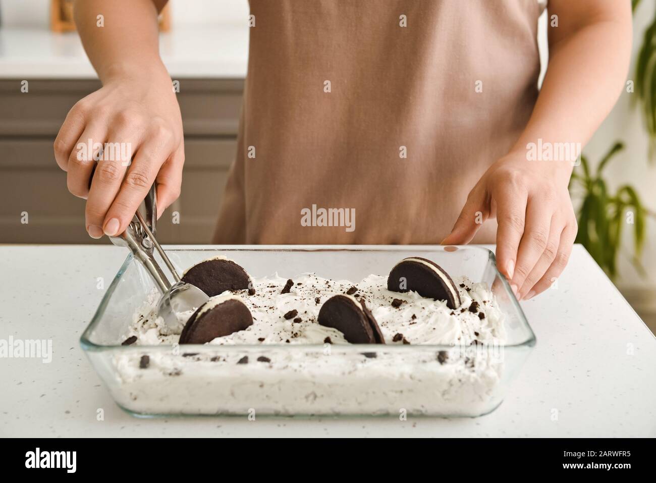 Woman preparing ice cream hi-res stock photography and images - Alamy