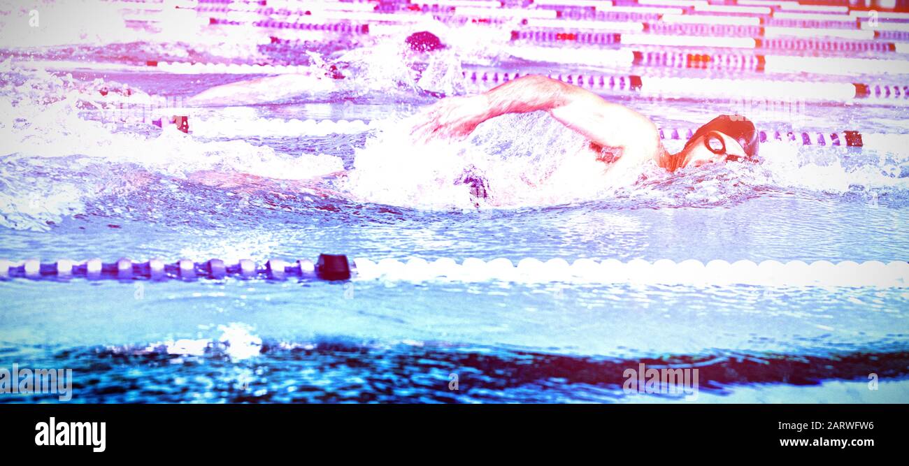 Swimmers swimming in the pool Stock Photo - Alamy