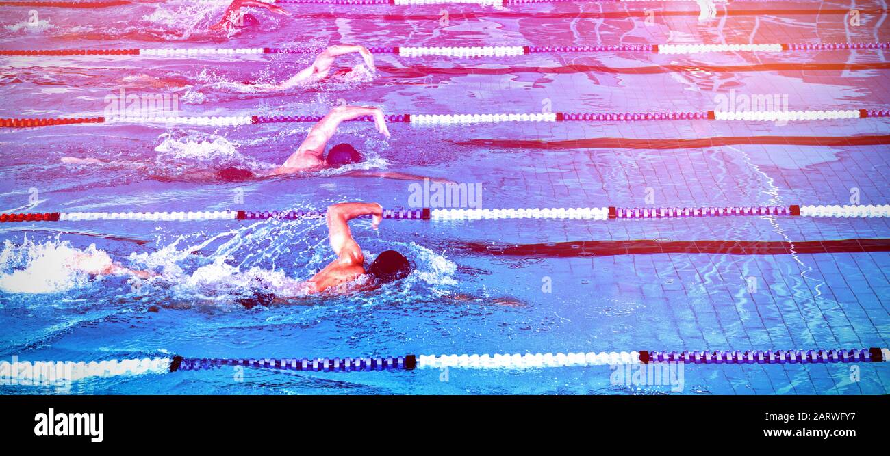 Swimmers swimming in the pool Stock Photo - Alamy