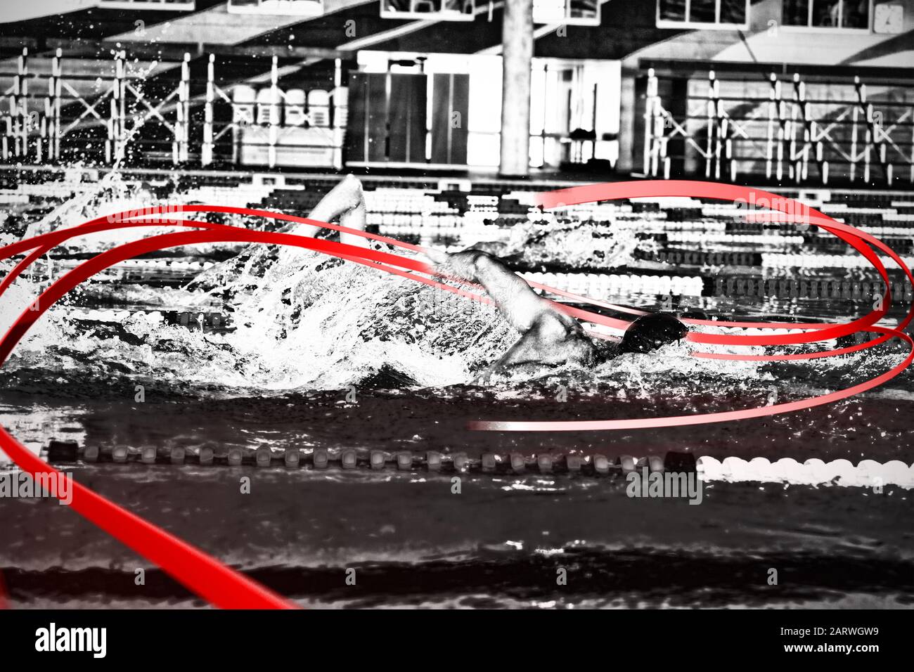 Composite image of grey line design Stock Photo - Alamy