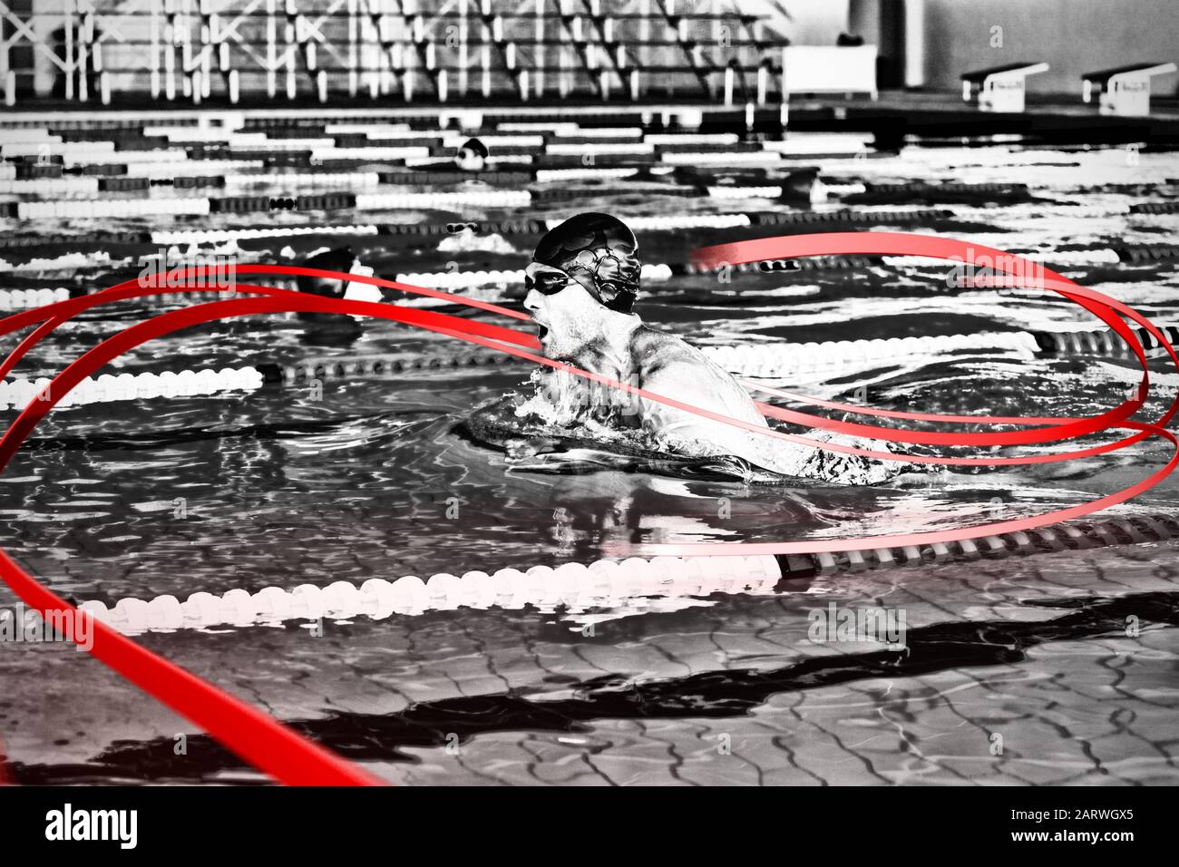 Composite image of grey line design Stock Photo - Alamy