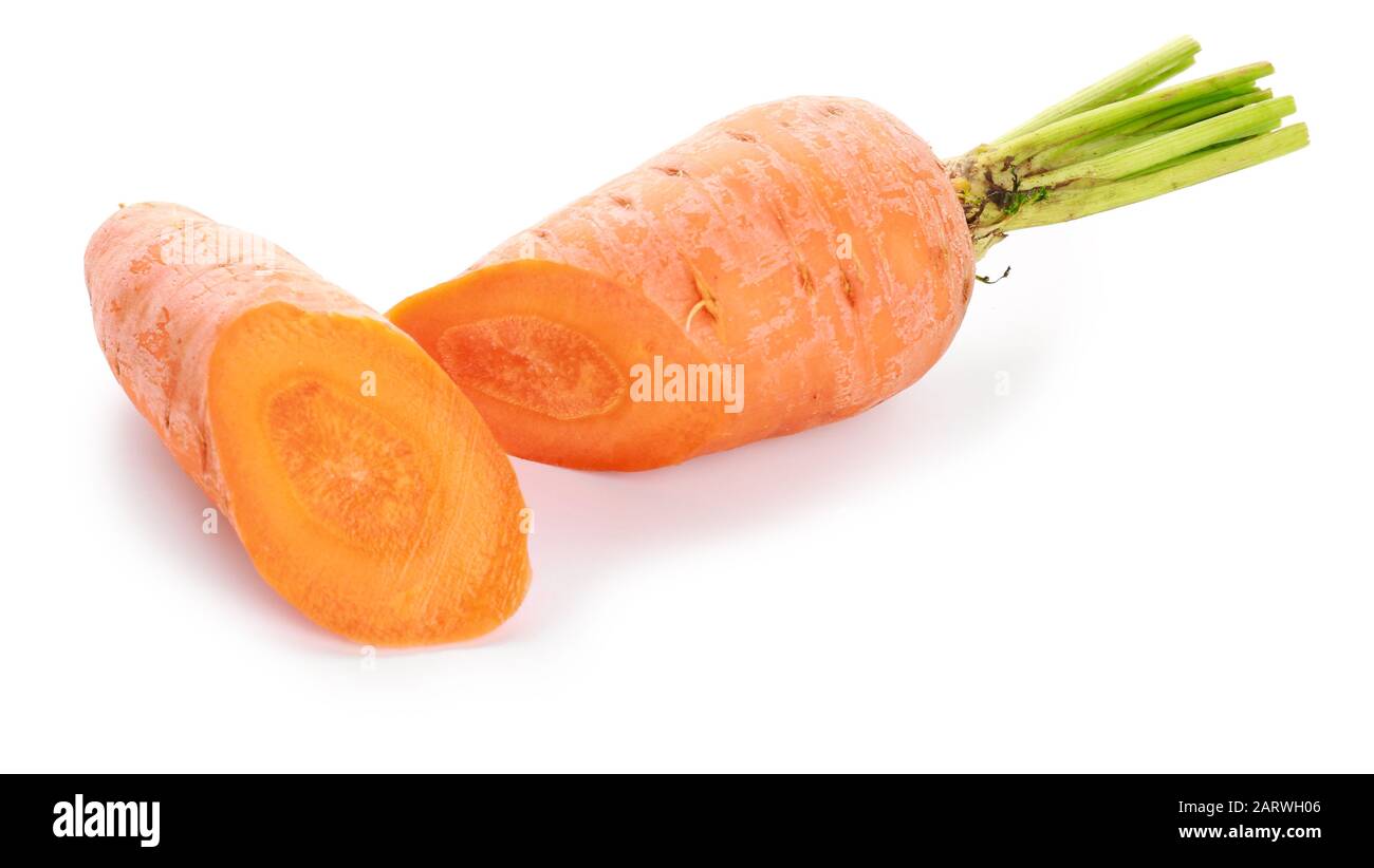 Fresh cut carrot on white background Stock Photo - Alamy