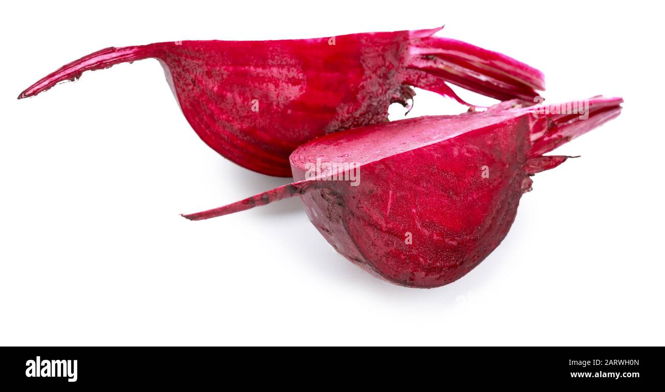 Fresh cut beet on white background Stock Photo - Alamy