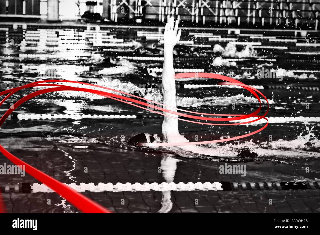 Composite image of grey line design Stock Photo - Alamy