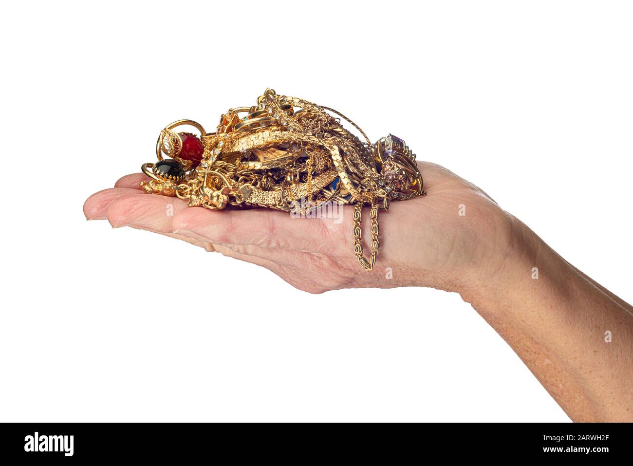 Hand holding expensive gold jewelry hi-res stock photography and images ...